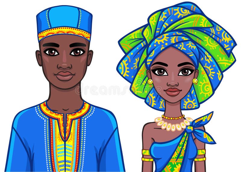Animation Portrait of the African Family in Bright Ethnic Clothes ... Animation Portrait of the African Family in Bright Ethnic Clothes ...