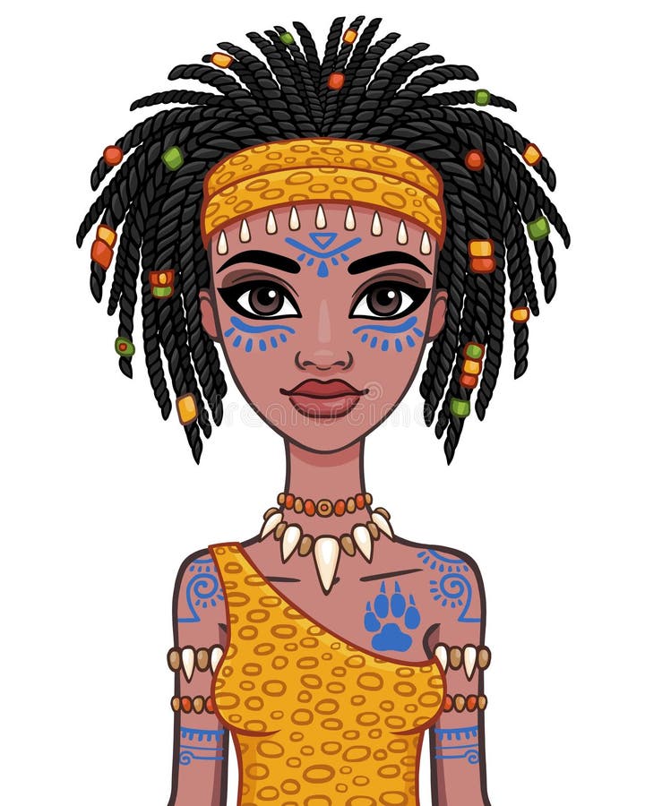 Animation Portrait of the Girl Amazon. Stock Vector - Illustration of ...