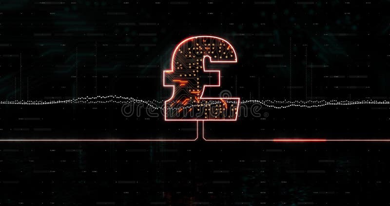 Animation of Pound Sign with Circuit Board Over Data Processing Stock ...