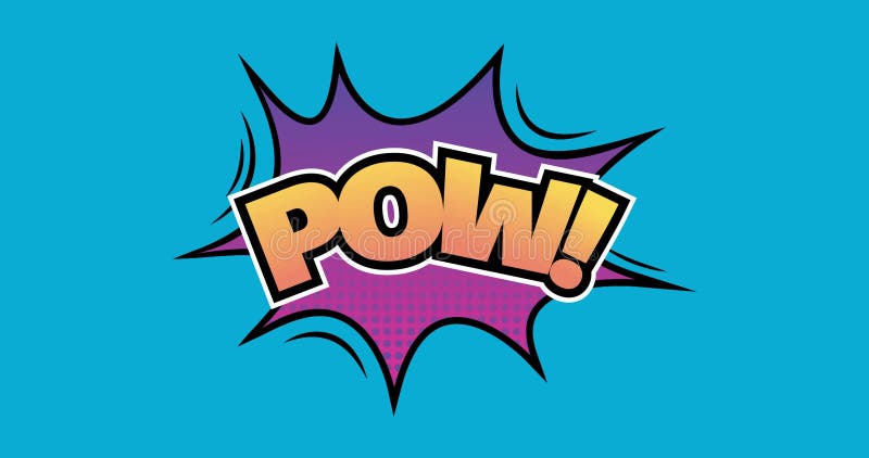 Animation of Pow Text on Blue Background Stock Footage - Video of ...