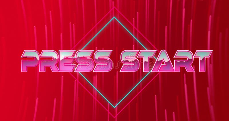 Animation of Press Start Text Over Light Trails Stock Video - Video of ...