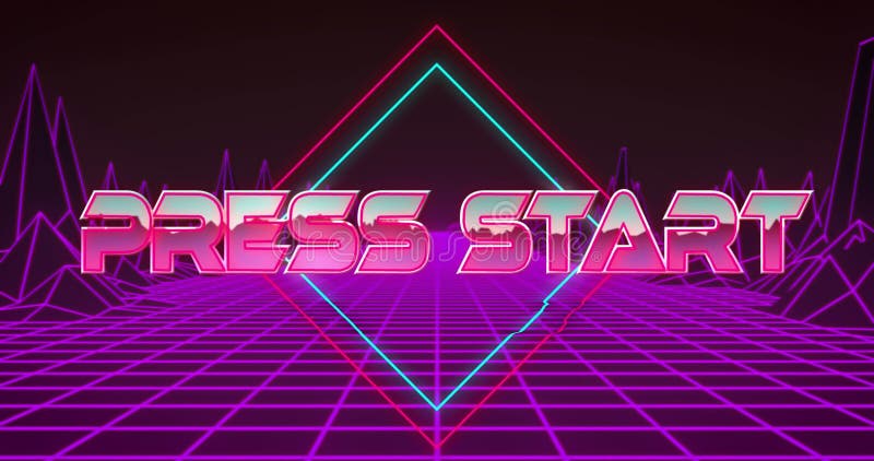 Animation of Press Start Text Over Shapes Stock Video - Video of sign ...