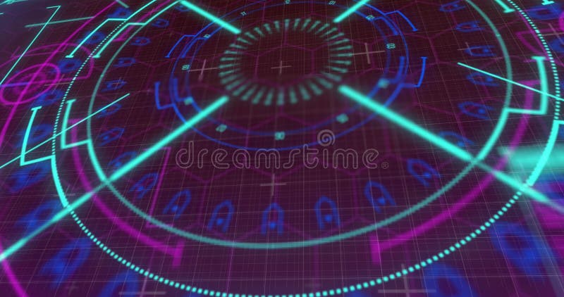 Animation of Processing Circle Over Digital Screen Stock Video - Video ...