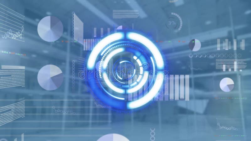 Animation of Processing Circle Over Diverse Data on Green Digital ...