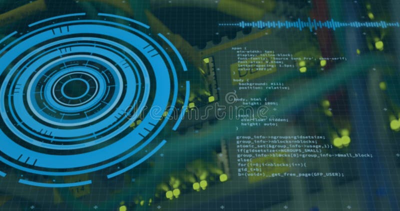 Animation of Processing Circle Over Integrated Circuit and Computer ...
