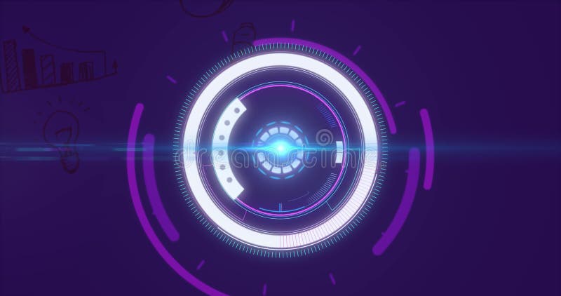 Animation of Processing Circle on Purple Background Stock Video - Video ...
