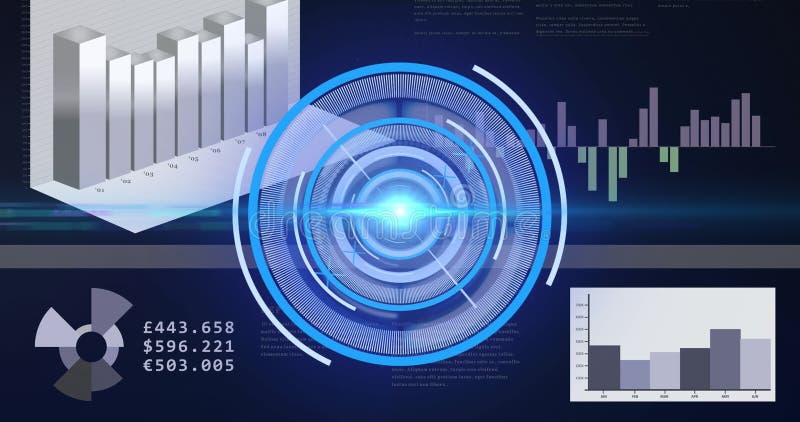 Animation of Processing Circle on Scientific Graph and Data Stock Video ...