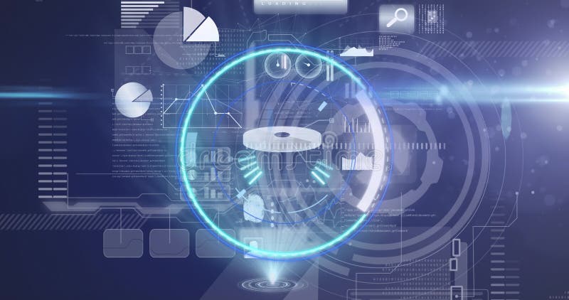 Animation of Processing Circle on Scientific Graph and Data Stock ...