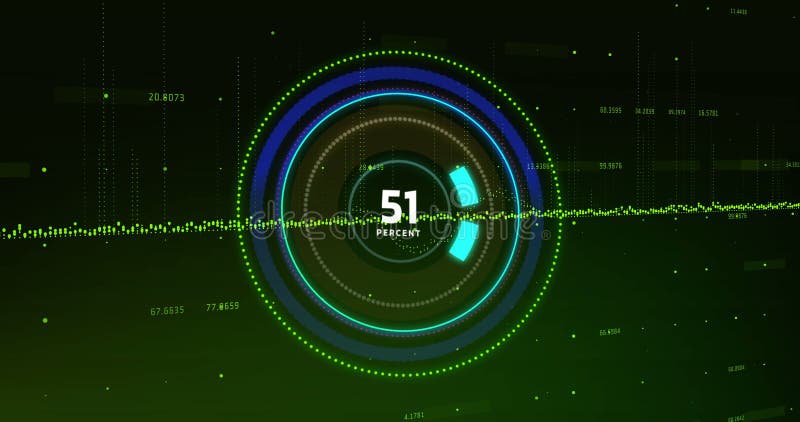 Animation of Processing Circle and Uploading on Black Background with ...