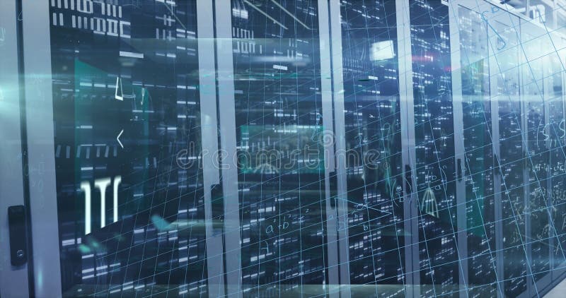 Animation Of Maths Calculations Over Datra Processing On Computer