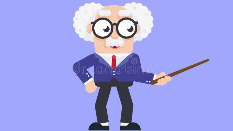 Animation of Professor Teaching with Pointer Stick. Stock Footage ...