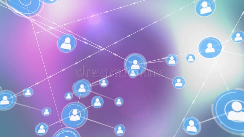 Animation of Profile Icon Networks Connecting Dots on Digital Interface ...