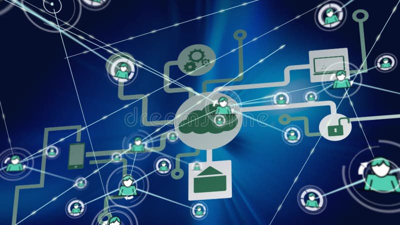 Animation of Profile Icons Connecting with Lines, Flow Chart with ...