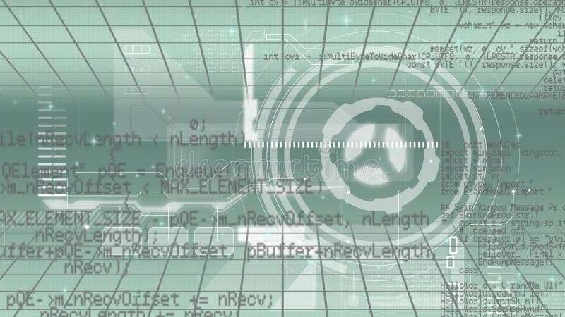 Animation Of Programming Language With Arc Reactor Against Abstract Background Stock Footage