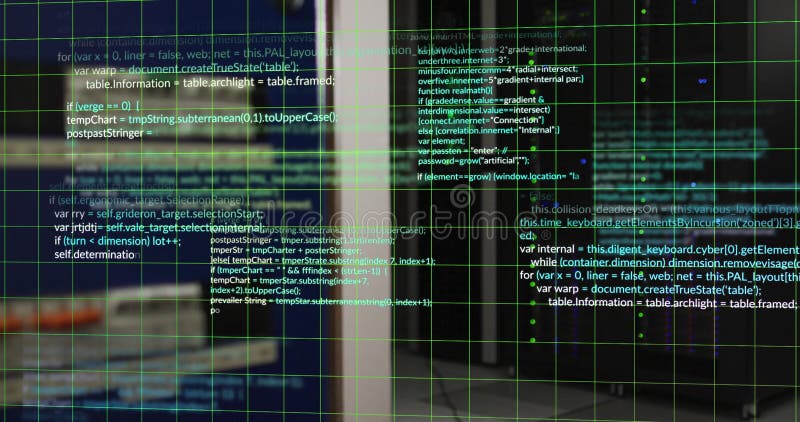 Animation Of Programming Language Multiple Charts Numbers Over Clouds And Central Processing