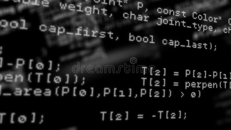 Animation Of Programming Scrolling And Statistics Recording On Black Background Stock Video