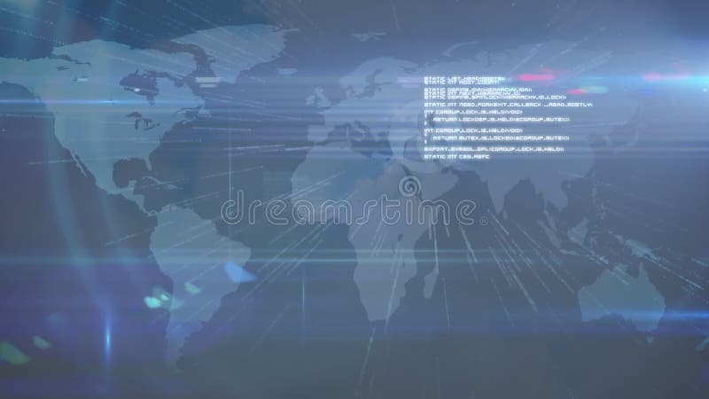 Animation of Pulsating Circles and Profile Icons Over World Map and Data Processing Stock Video ...