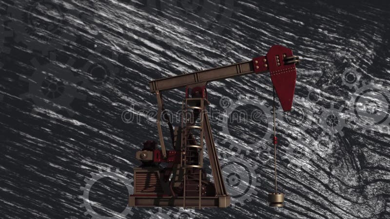 Animation of Oil Pump Working Over Black Background Stock Footage ...