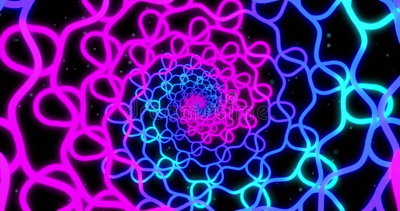 Animation of Purple and Blue Neon Pattern Moving in Hypnotic Motion on ...