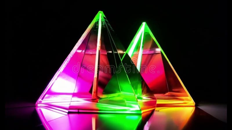 Animation of Pyramid with Refraction Light and Holographic Effect on ...