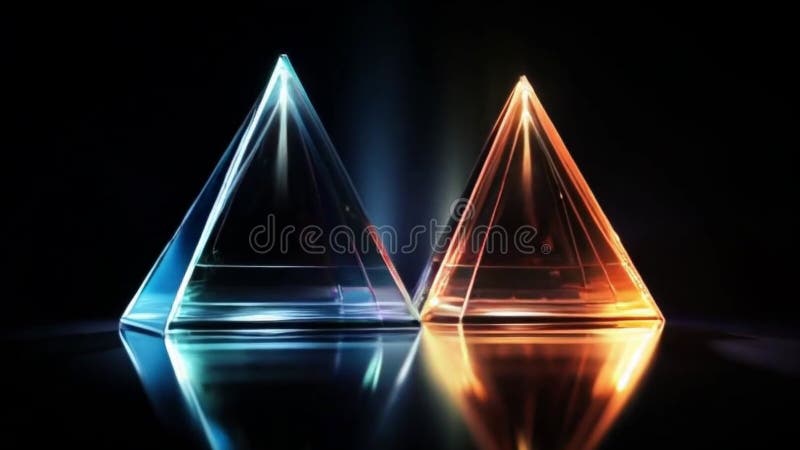 Animation of Pyramid with Refraction Light and Holographic Effect on ...