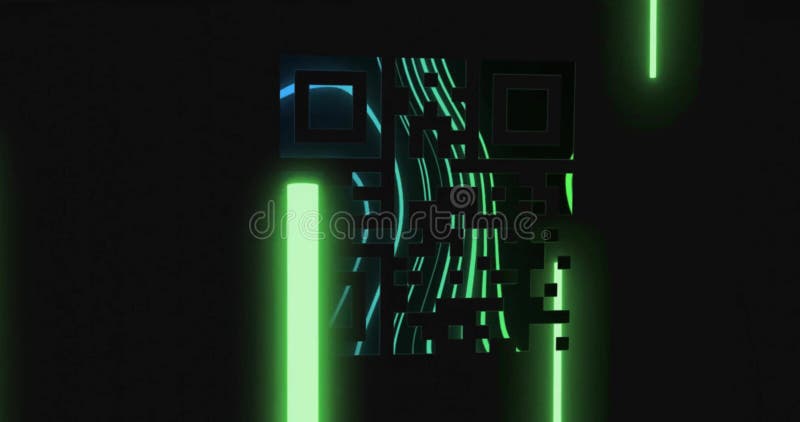 Animation of Qr Code and Glowing Neon Light Trails Stock Footage ... Animation of Qr Code and Glowing Neon Light Trails Stock Footage ...