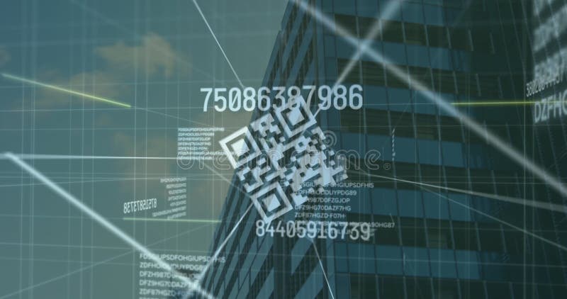 Animation of Qr Code and Numbers Over Cityscape Stock Video - Video of ... Animation of Qr Code and Numbers Over Cityscape Stock Video - Video of ...