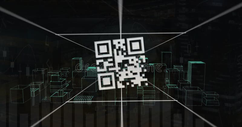 Animation of Qr Code Over Digital City Stock Footage - Video of design ... Animation of Qr Code Over Digital City Stock Footage - Video of design ...