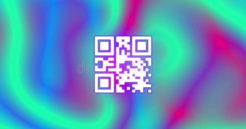 Animation of Qr Code Over Multicolour Changed Background Stock Video ... Animation of Qr Code Over Multicolour Changed Background Stock Video ...