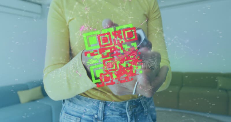 Animation of Qr Code with Woman Washing Hands in an Office Stock ...