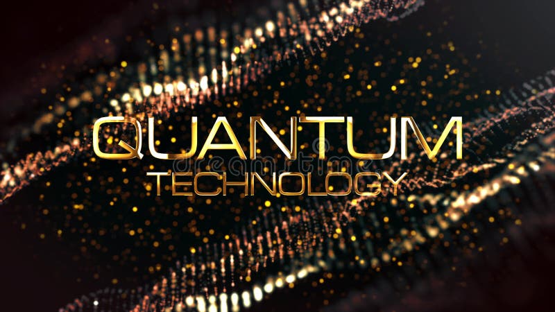 Animation of Quantum Technology Golden Text Light Animation Stock ...