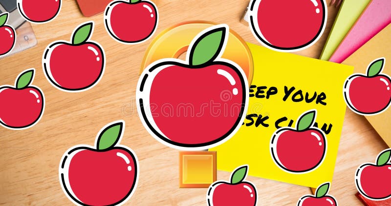 Animation of Question Mark and Apples Over School Items and Keep Your ...