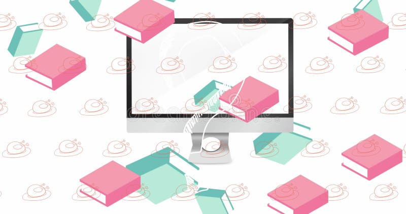 Animation of Question Mark and Computer Over Books and Chicken Icons ...