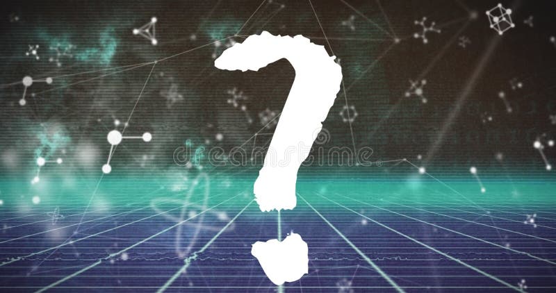 Animation of Question Mark Icon Over Network of Connections and ...