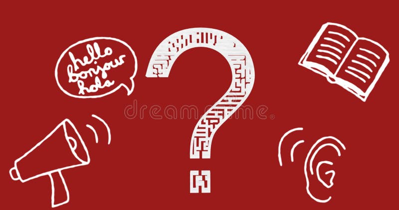 Animation of Question Mark and Icons on Red Background Stock Footage ...