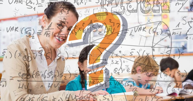 Animation of Question Mark with Mathematical Equations Over ...