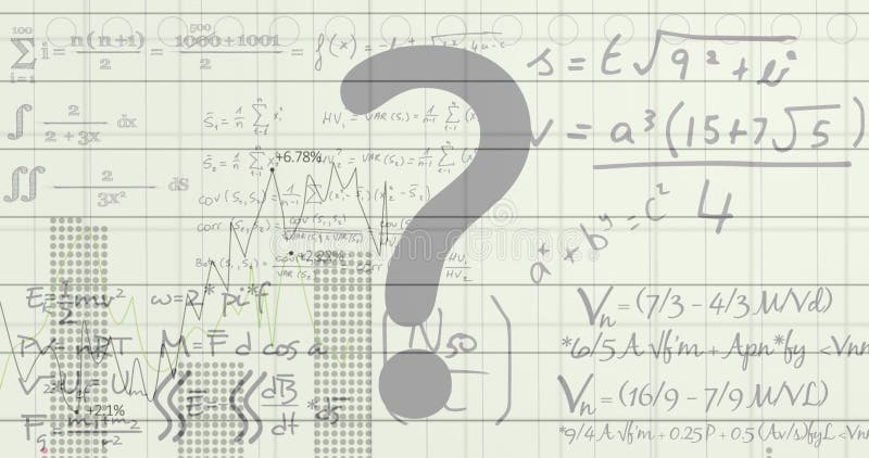 Animation of Question Mark Over Mathematical Equations in School ...