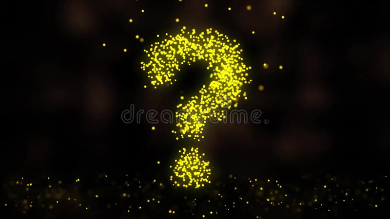 Animation of Question Mark Symbol on Black Background. Abstract ...