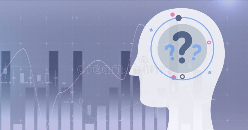 Animation of Question Marks in Circles on Human Representation Over ...