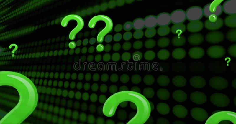 Animation of Question Marks and Network of Connections on Black ...