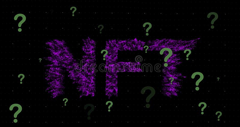 Animation of Question Marks Over Nft on Black Background Stock Video ...
