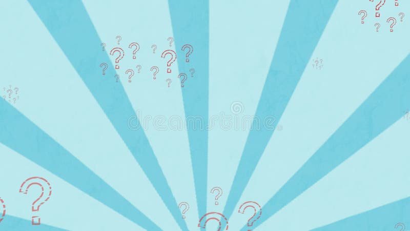 Animation of Question Marks Over Rotating Striped Blue Background Stock ...