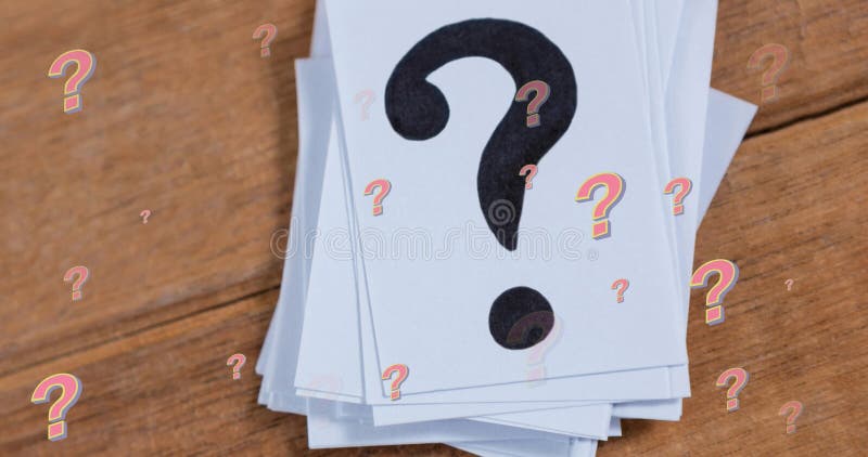 Animation of Question Marks on Wooden Background Stock Video - Video of ...