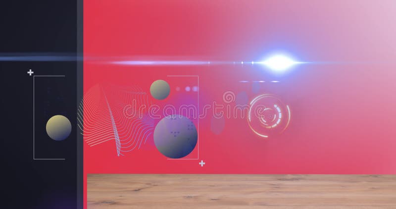 Animation of Radar and Globes and Wave Pattern in Viewfinder and Moving ...