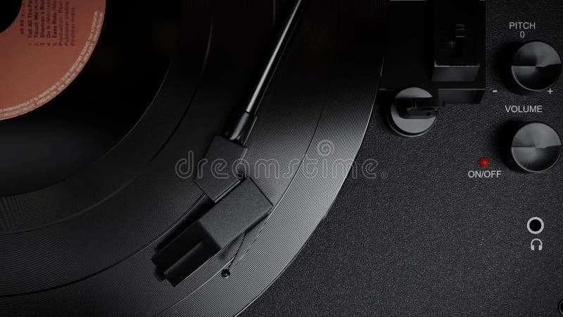 Animation of the Record Being Played on the Player. 3d, Rendering ...