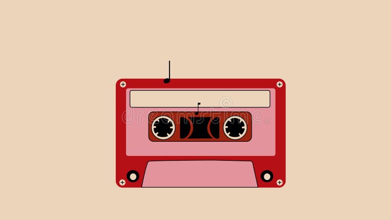 An Animation of a Red Cassette Player with Alpha Channel Transparency ...