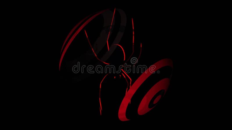 Animation of Red Circle and Moving Spider on Black Background Stock ...