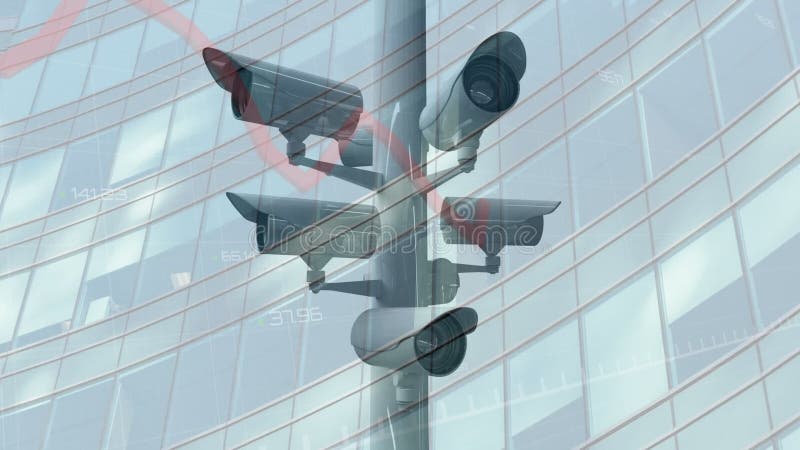 Animation of Red Digital Line Graph Downgrading Against Security ...