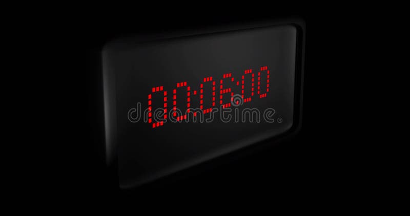 Animation of Red Digital Timer Changing on Black Background Stock ...