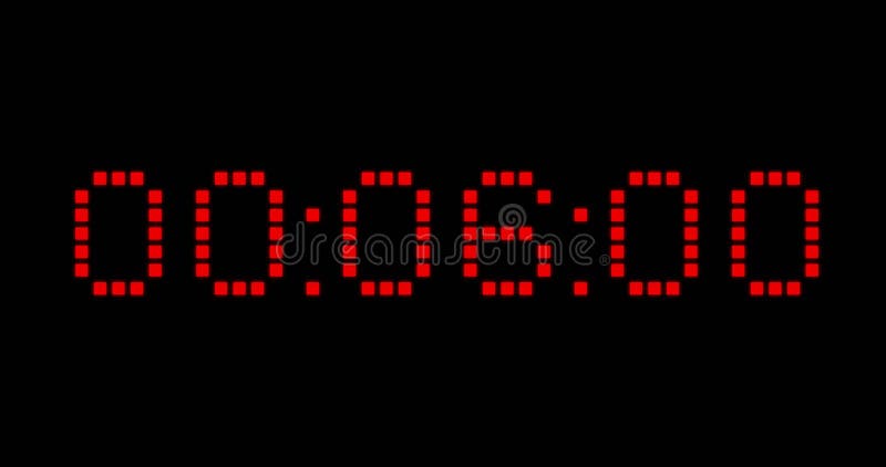 Animation of Red Digital Timer Changing on Black Background Stock Video ...